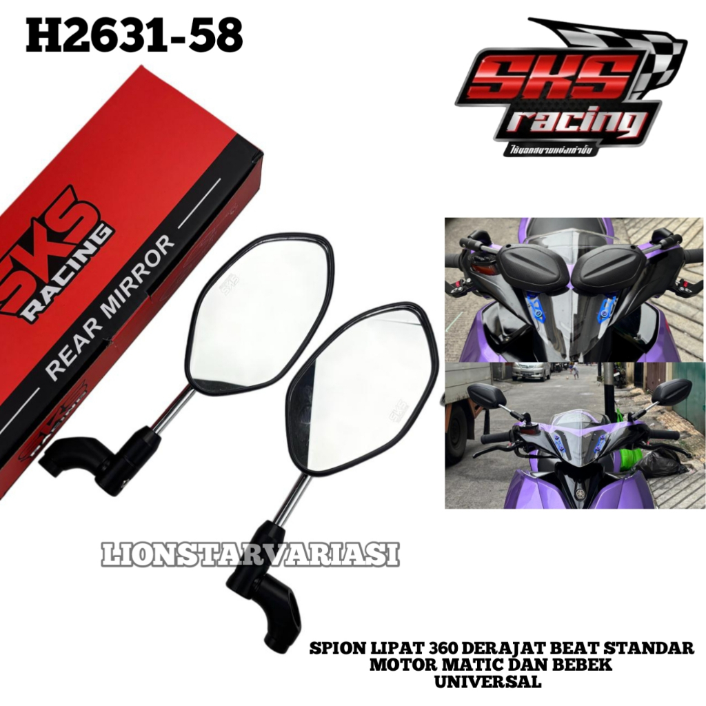 Jual Spion Beat Lipat 360 Derajat SKS Racing Vietnam Motor Universal ...