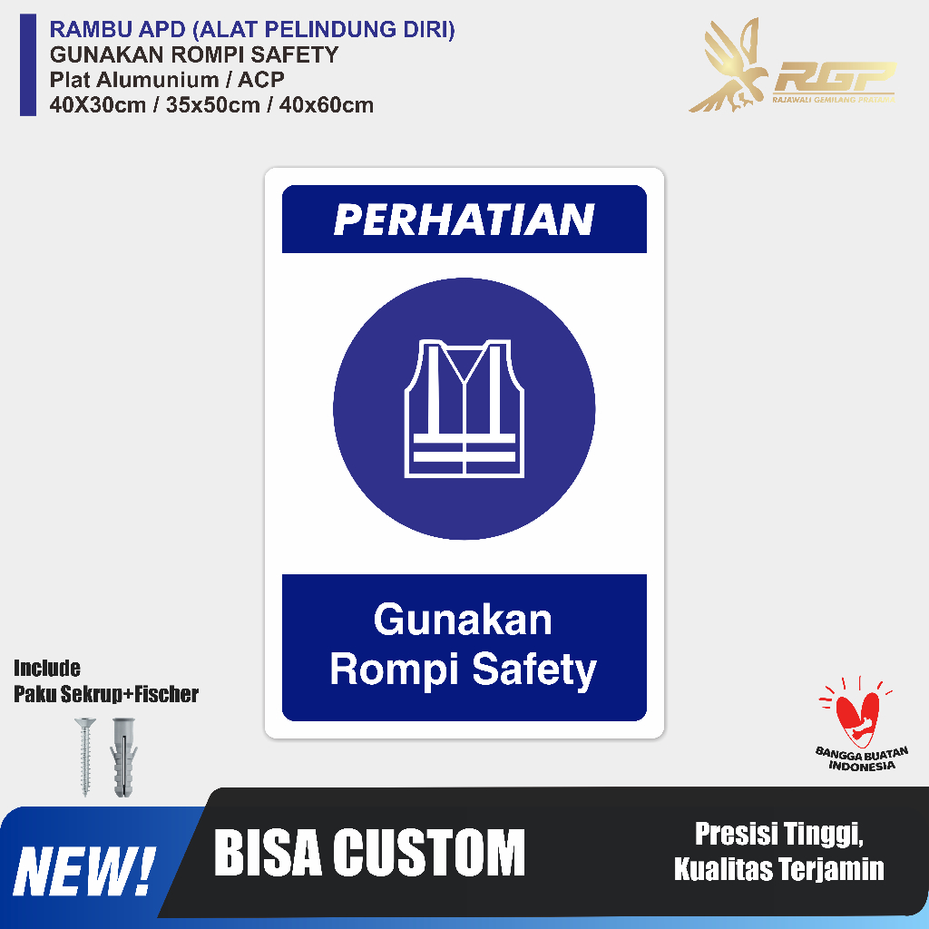 Jual Rambu APD Gunakan Rompi Safety - Plat Alumunium | Shopee Indonesia