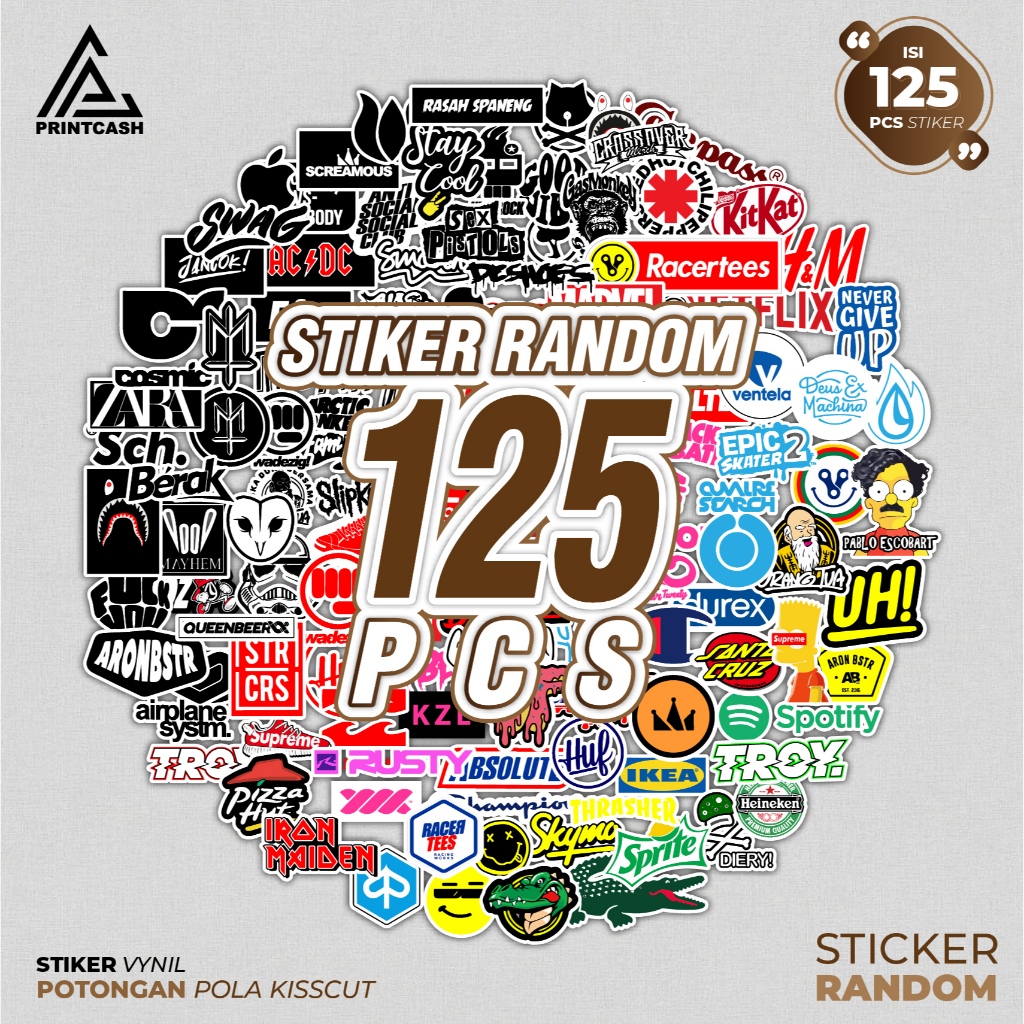 Jual Sticker Pack Hypebeast Logo Brand Random 125pcs Aesthetic ...