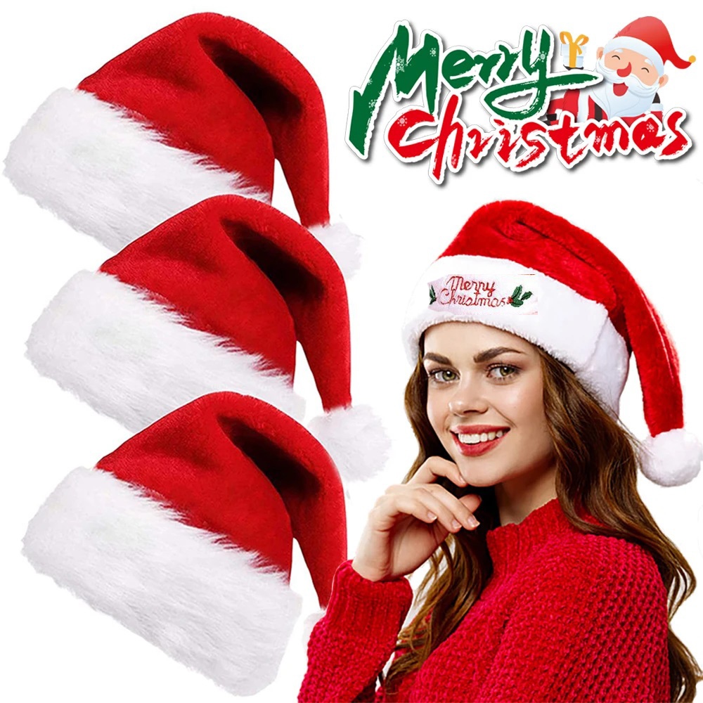 Jual Topi Natal Dewasa & Anak All Size Santa Claus Merry Christmas Hat ...