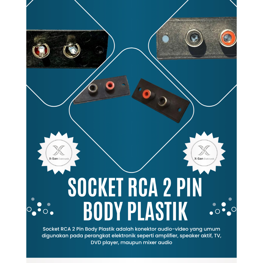 Jual Socket RCA Stereo 2 Pin Body Plastik – Konektor Audio Sound System ...