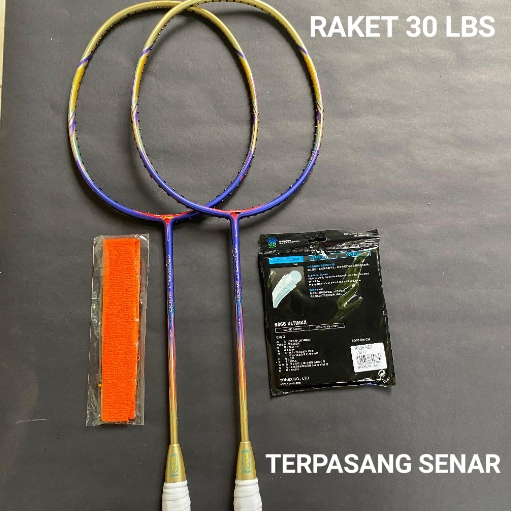 Jual RAKET BADMINTON 30 LBS TERPASANG SENAR SIAP PAKAI BONUS TAS DAN ...