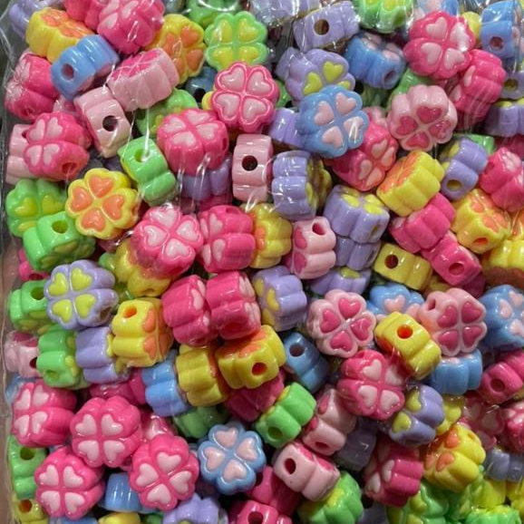 Jual Manik Dua Warna Bunga Kecil Plastik Mix Warna 1pon | Shopee Indonesia