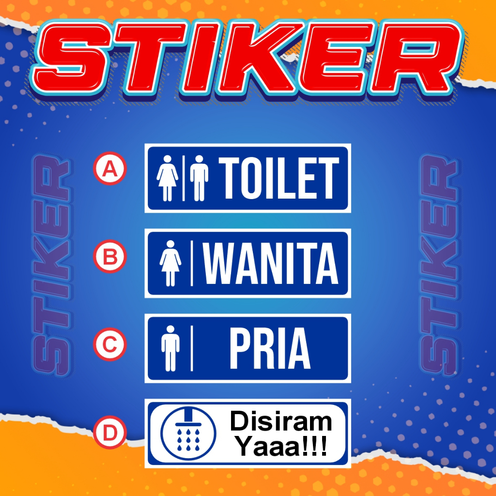 Jual STIKER TOILET / STIKER KAMAR MANDI / TOILET UMUM / STIKER TOILET ...
