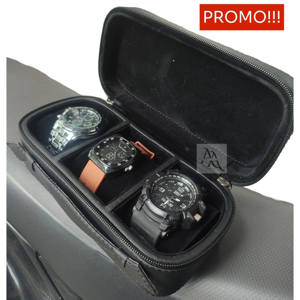 Jual Promo!!! Design PREMIUM 3 Slots Travel Watch Box - Tempat jam ...