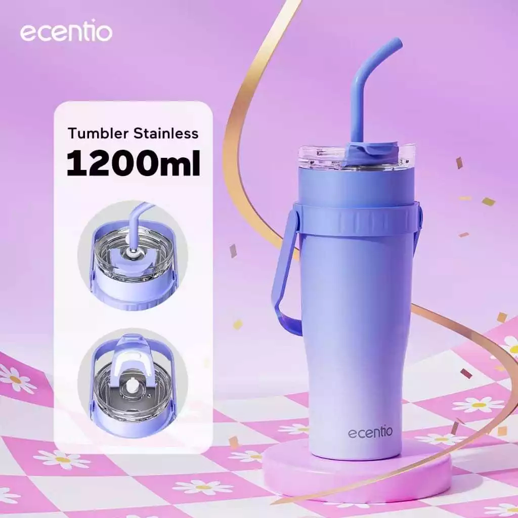 Jual ECENTIO STAND STAINLESS STEEL CAR CUP 1200 BLUE GRADIENT / Tumbler ...