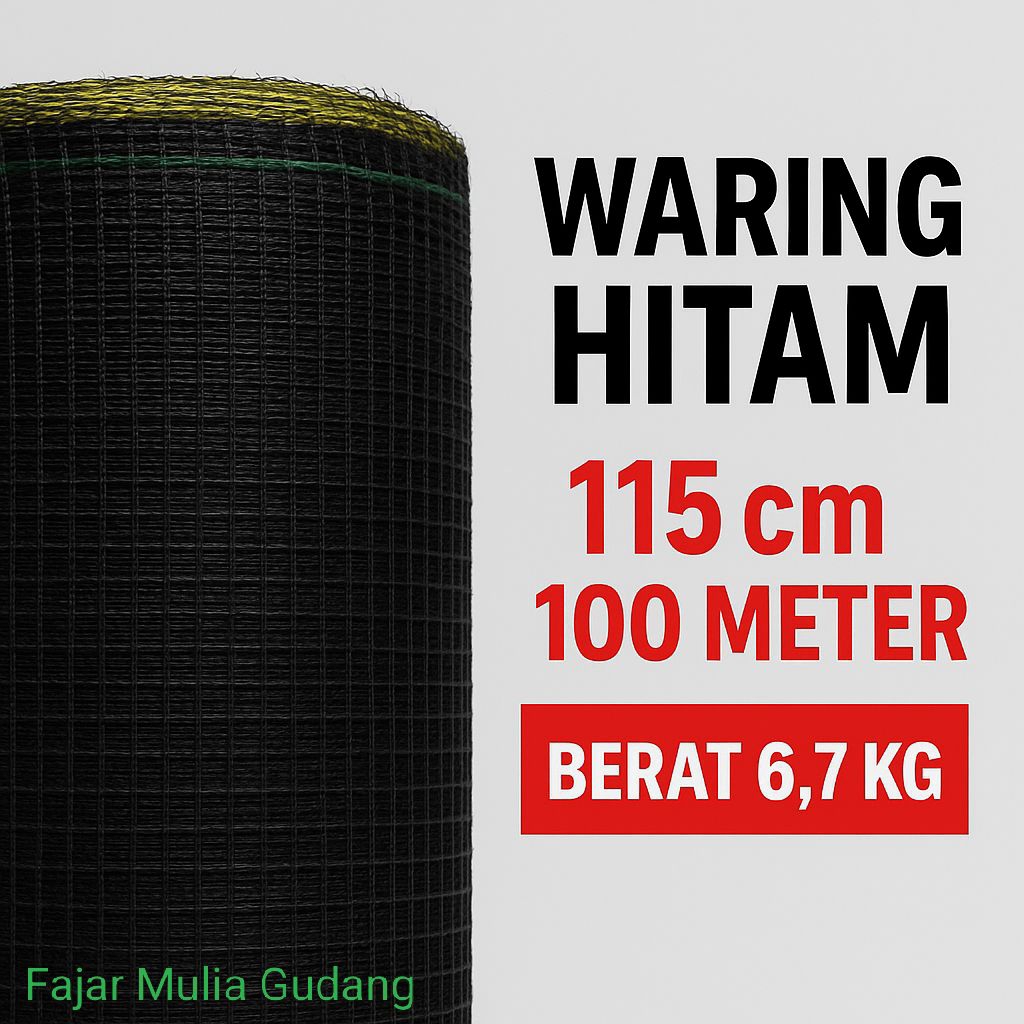 Jual Waring Hitam 115cm x 100m Roll Berat 6,7kg | Jaring Plastik Tebal ...