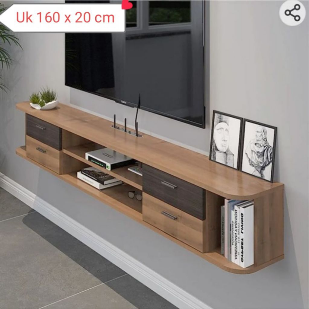 Jual Rak TV Dinding Modern 4 Laci 160 x 20 cm | Shopee Indonesia