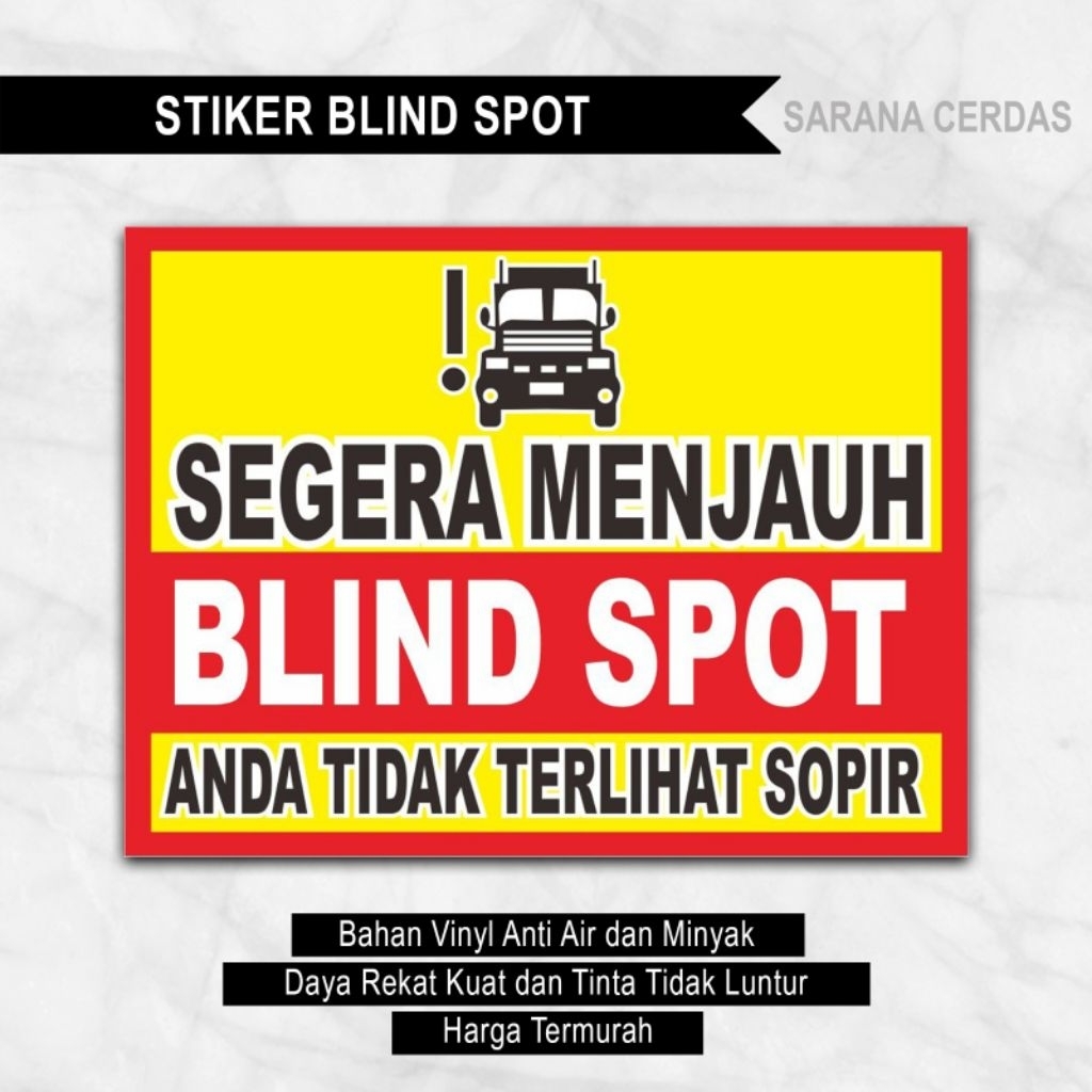 Jual STIKER BLIND SPOT 15 cm X 23 cm, STIKER SIGN, STIKER HIMBAUAN ...
