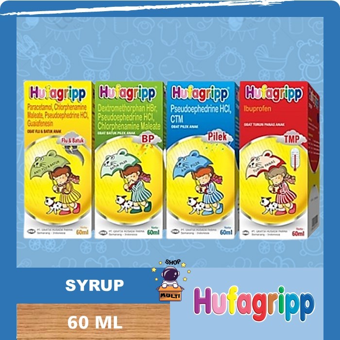 Jual HUFAGRIP PILEK,BATU KPILEK, FLU & BATUK, TMP / BIRU MERAH KUNING ...