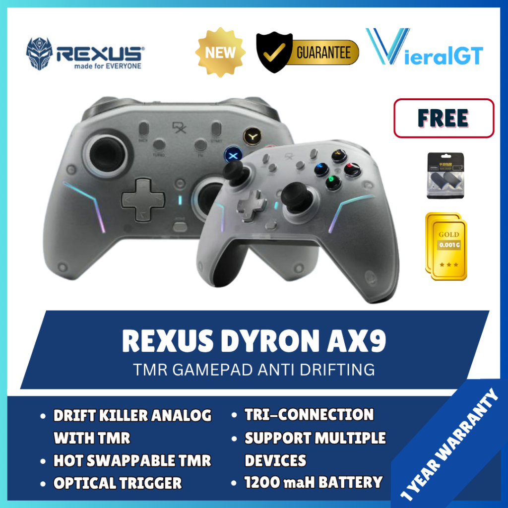 Jual Rexus Daxa Dyron AX9 / AX-9 Wireless Gamepad Gaming Controller Hot ...