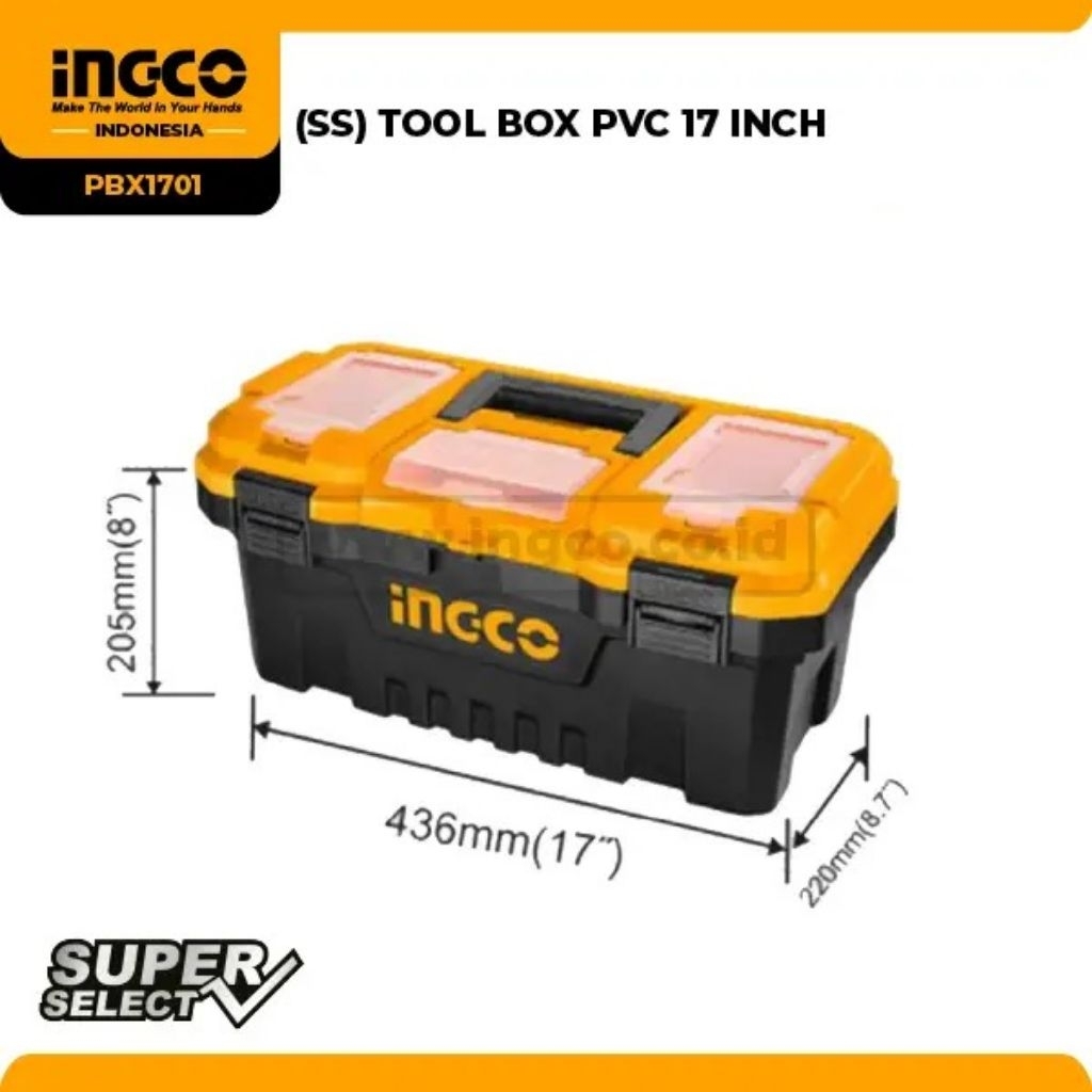 Jual INGCO TOOLBOX 17INCH / KOTAK PENYIMPANAN ALAT PERKAKAS 17" INGCO ...