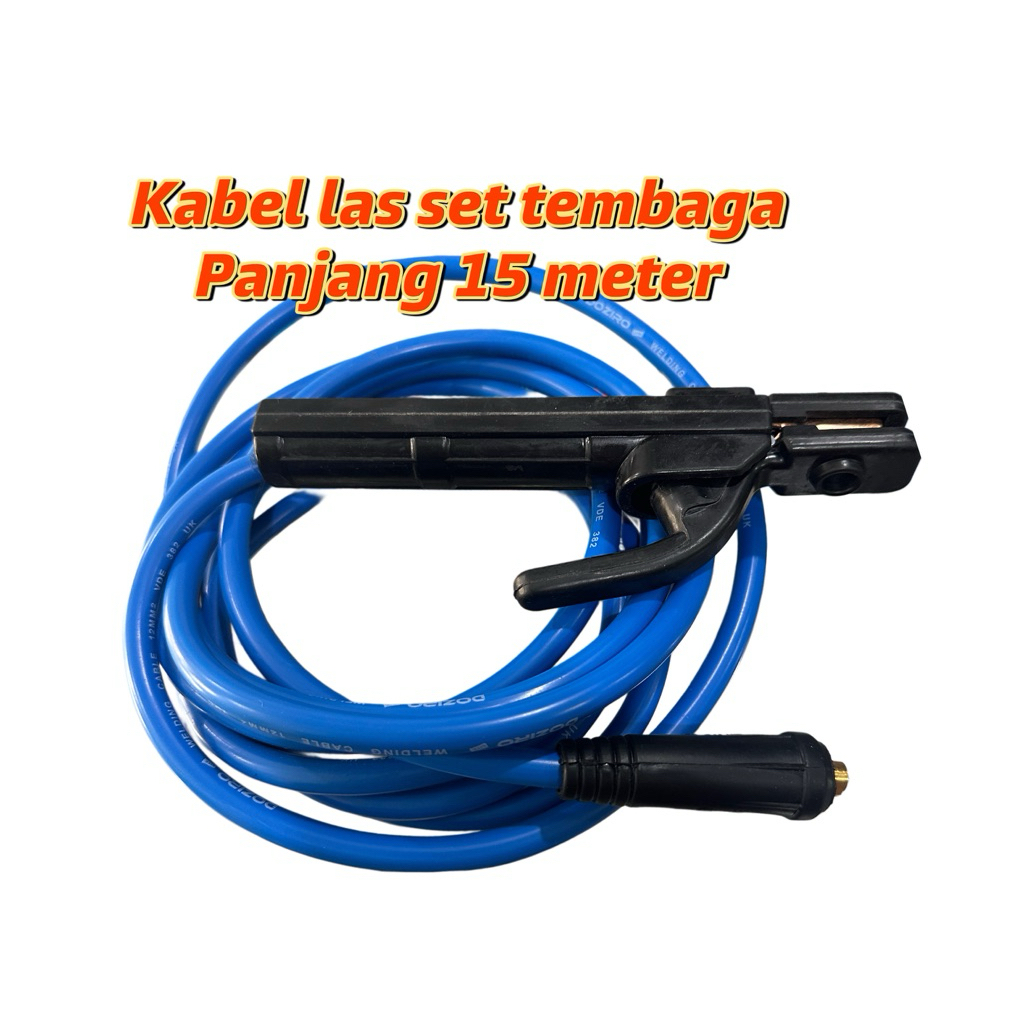 Jual kabel las set tembaga 15 meter plus stang las 200a kabel las 12 mm ...