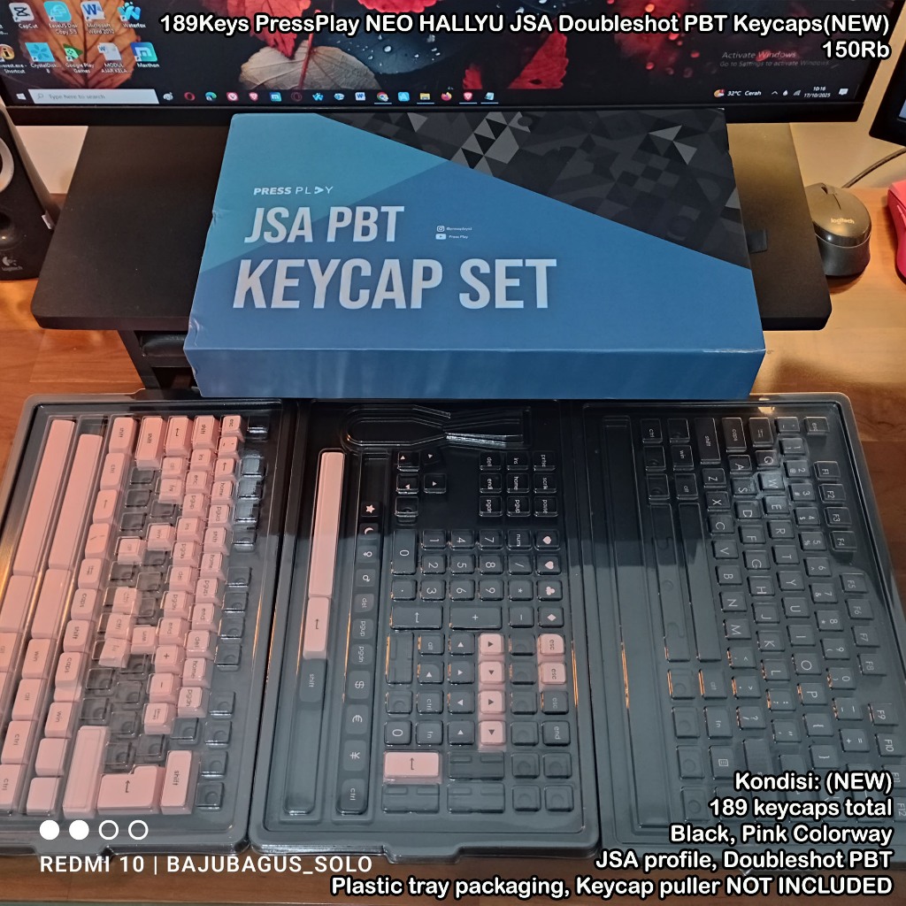 Jual 189Keys PressPlay NEO HALLYU JSA Doubleshot PBT Keycaps(NEW ...