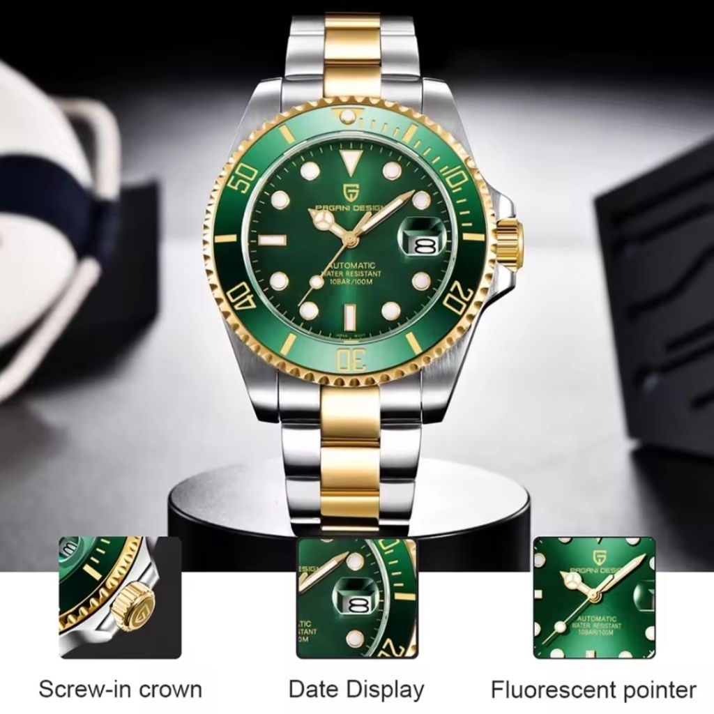 Jual NEW PAGANI DESIGN SUBMARINER HULK 43 MM SEIKO NH35 A SAFIR GLASS ...