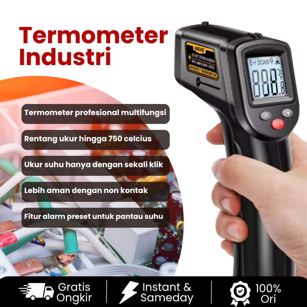 Jual Termometer Gun Industrial Infrared Thermometer Laser Digital Non ...