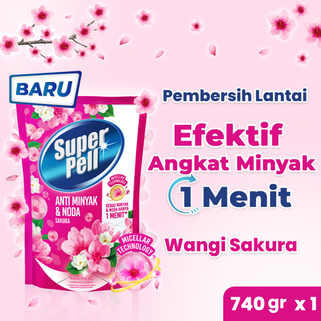 Jual Super Pell Pembersih Lantai Anti Minyak & Noda dengan Harum Bunga ...