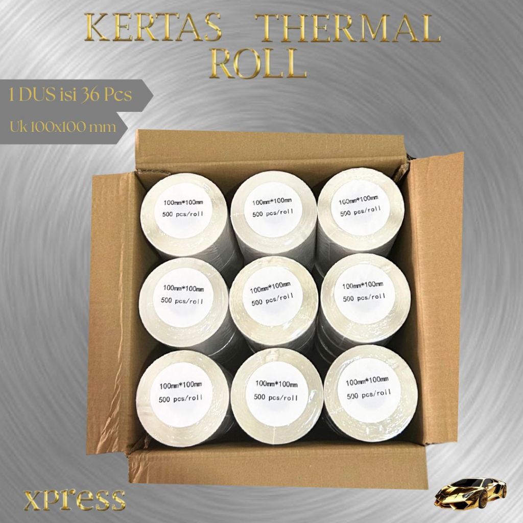 Jual Label Thermal Paper 1 Dus 100*100*500pcs || 1 Dus Isi 36 Roll ...