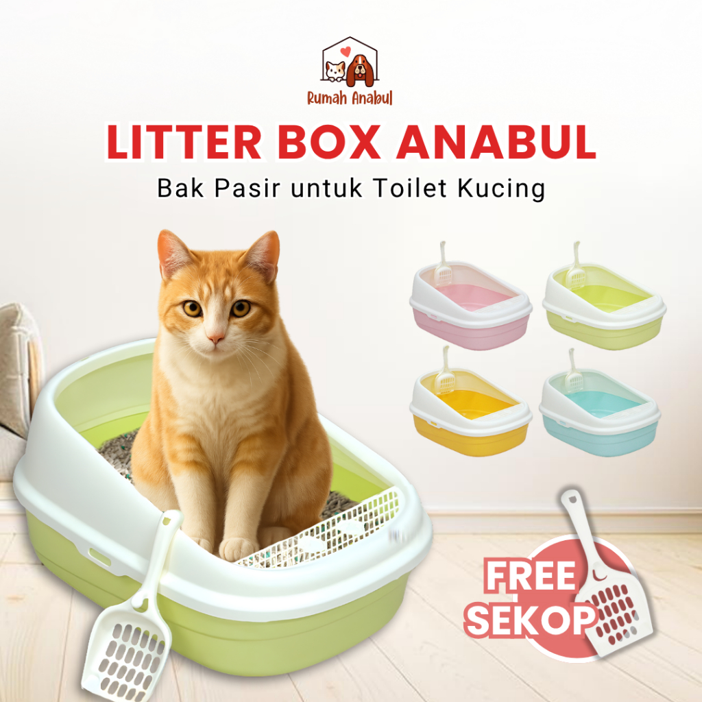 Jual Cat Litter Box Model Terbuka - Tempat Bak Pasir Kucing Tempat Pup ...