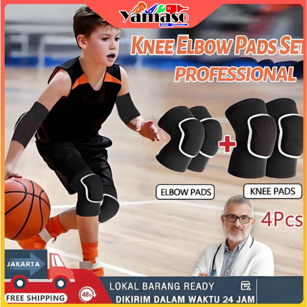 Jual 4PC/2PAIR Knee pad Elbow pad ANAK-ANAK Busa Pelindung Lutut Kaki ...
