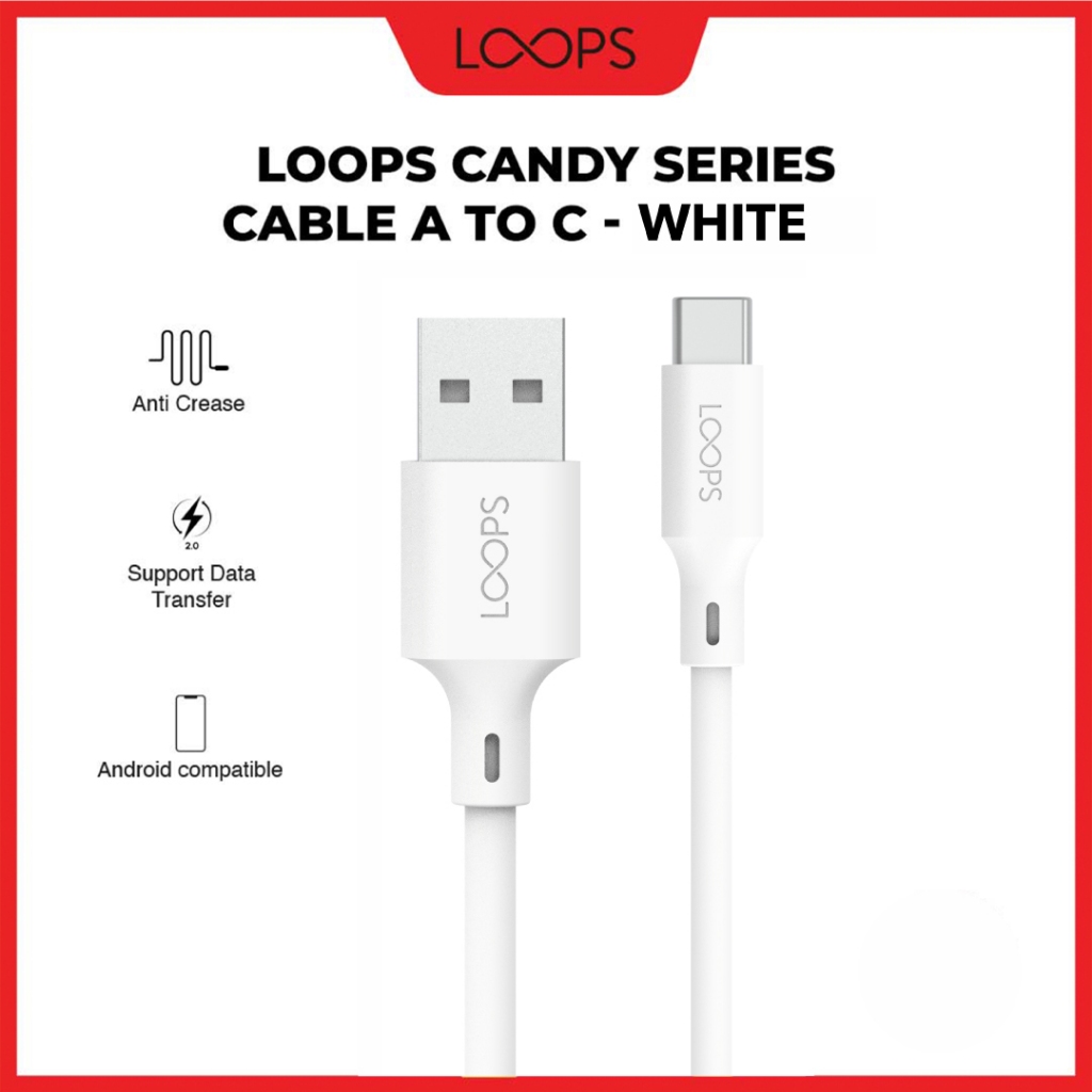 Jual Loops Candy Series Cable A to C - White | Shopee Indonesia