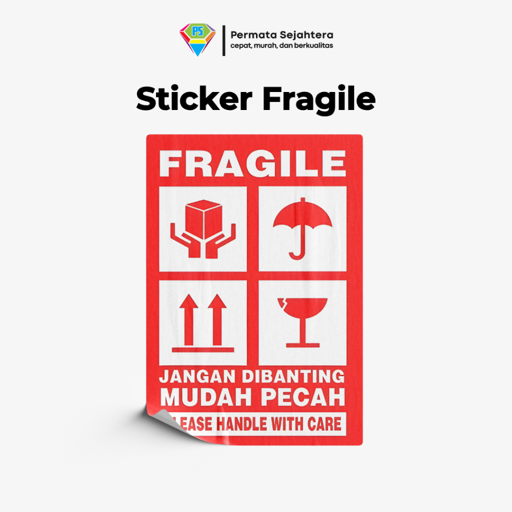 Jual Sticker Fragile Murah / Cetak Stiker Pecah Belah Kemasan Olshop ...