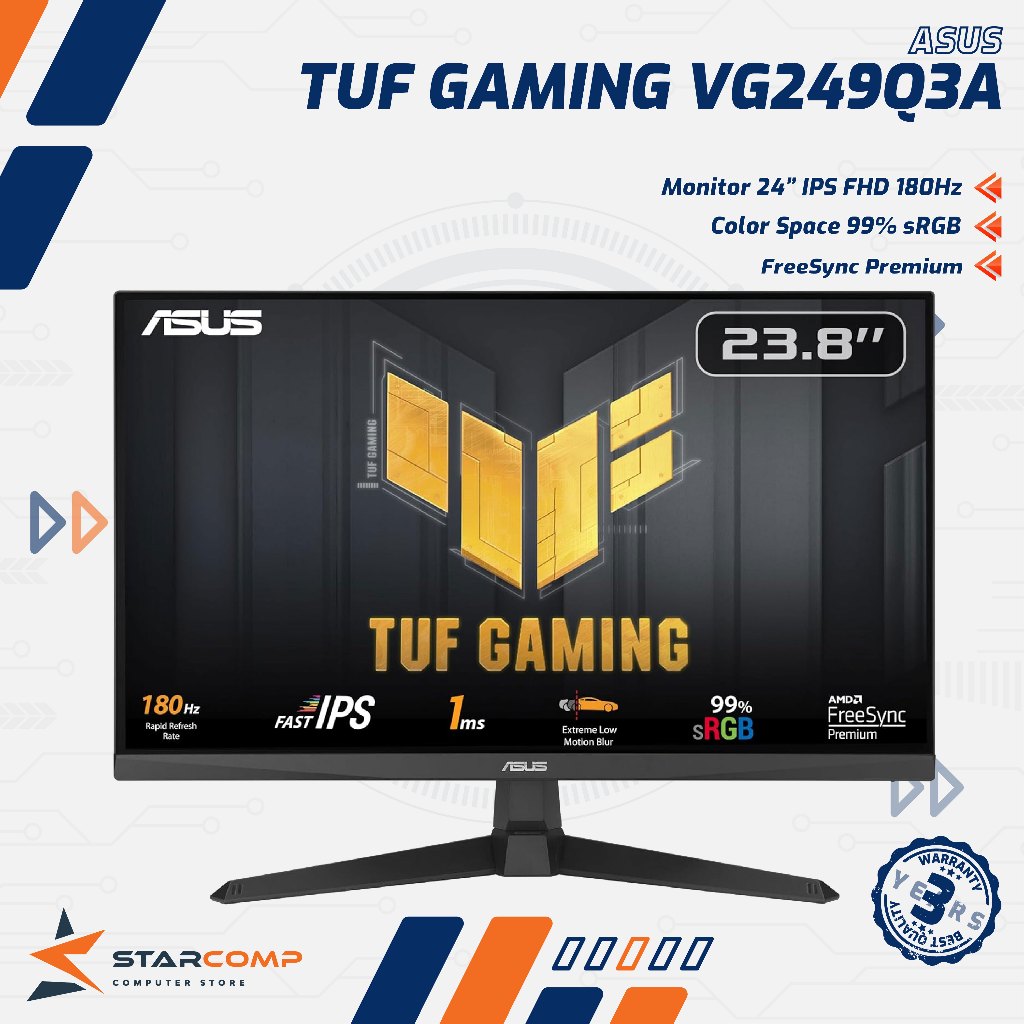 Jual ASUS TUF GAMING 24" VG249Q3A FHD Fast IPS 180Hz 1ms 99% sRGB LED ...