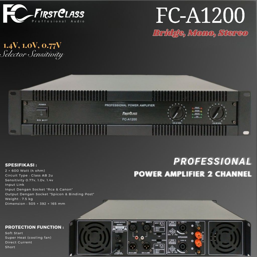 Jual Professional Power Amplifier Firstclass Fc a1200 | Power Amplifier ...