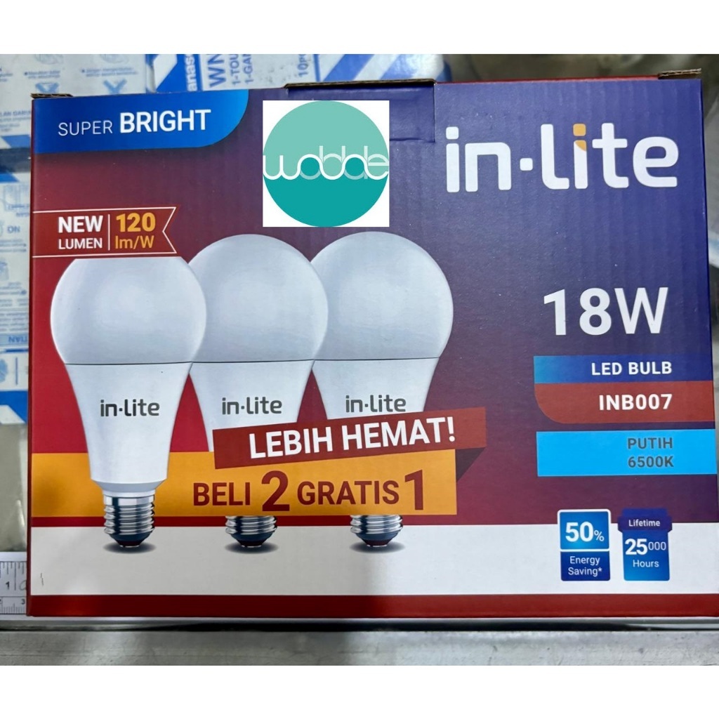 Jual BOHLAM LAMPU INLITE IN LITE LED BULB 18W PAKET BELI 2 GRATIS 1 ISI ...