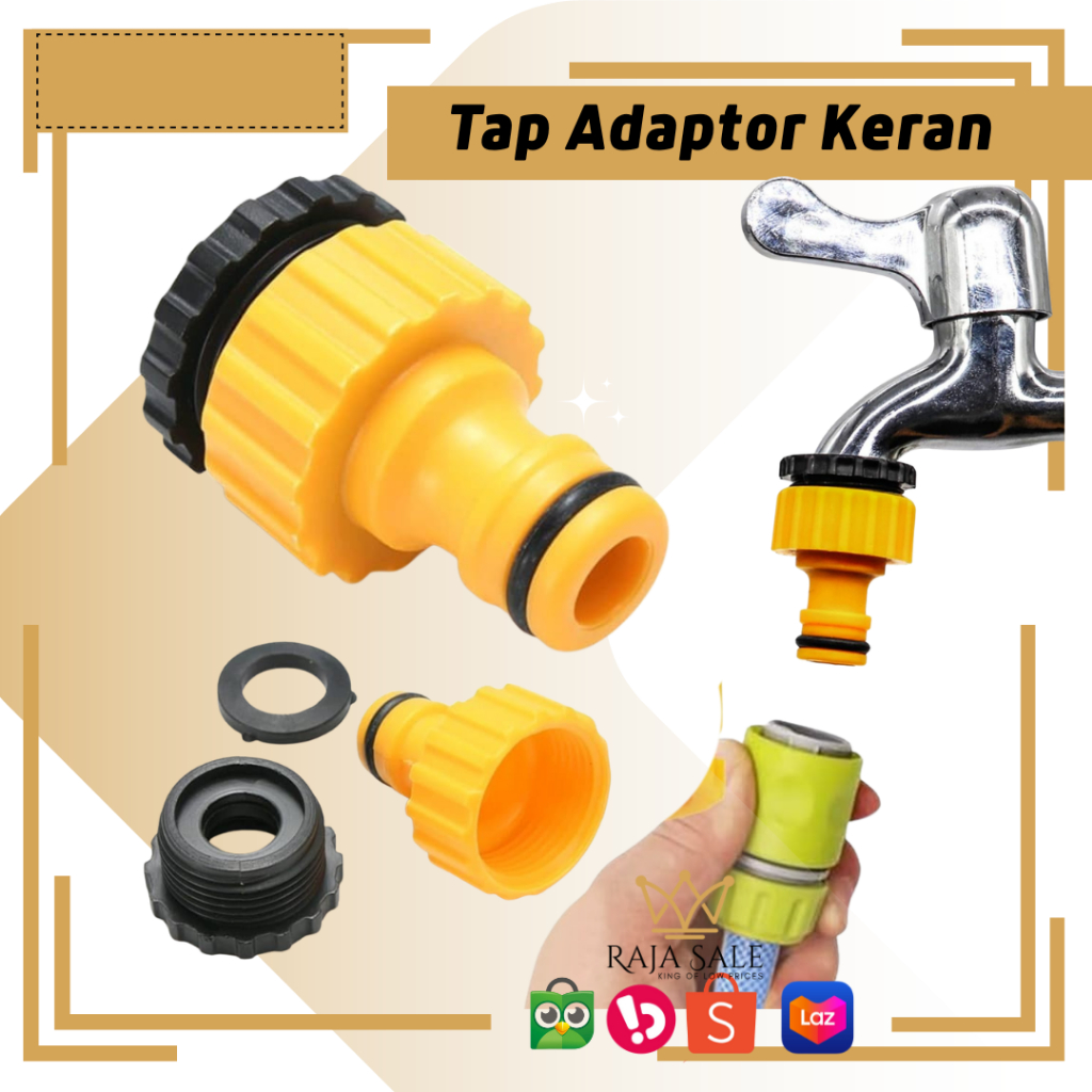 Jual Tap Adaptor Keran Kran Air Hose Connector Pompa Celup 1/2 Inch 3/4 ...