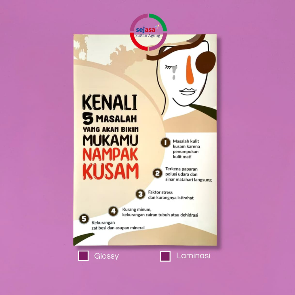 Jual Poster Kesehatan Kulit | Poster Hal Yang Buat Muka Kusam | Poster ...