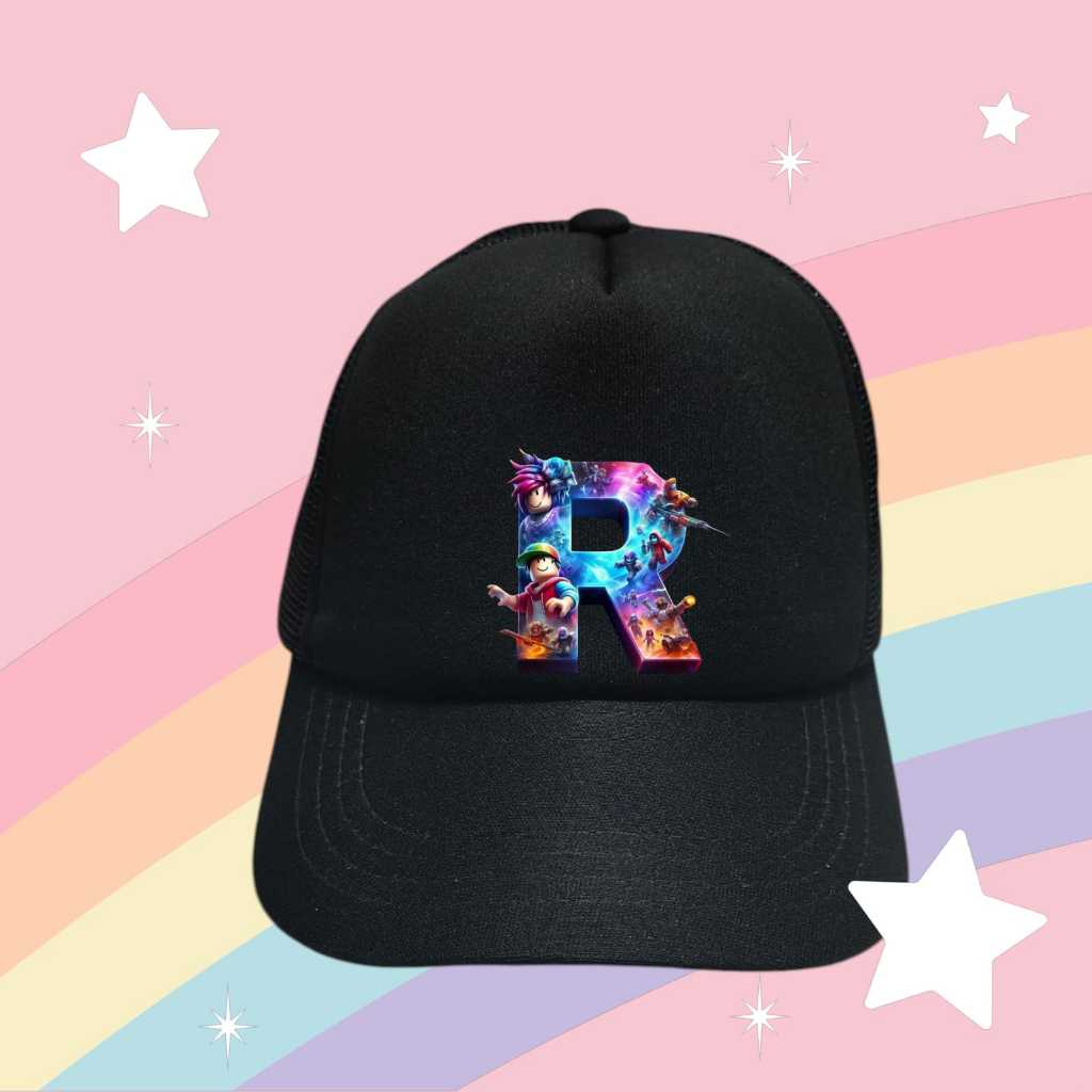 Jual Topi Anak Jaring Motif Inisial Nama Roblox Kekinian | Shopee Indonesia