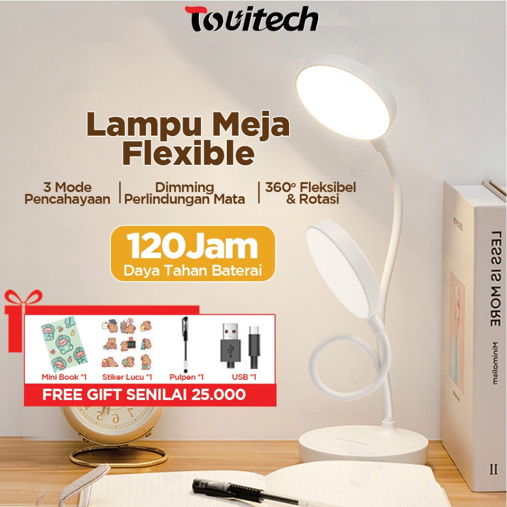 Jual (Free Gift)Lampu Meja Belajar Desktop Lamp Lampu LED Fleksibel Eye ...