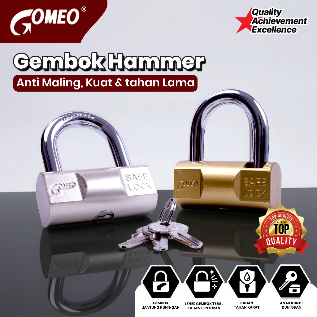 Jual Gembok Hammer Balok GOMEO | 40 50 60mm Gudang Pintu Pagar ...