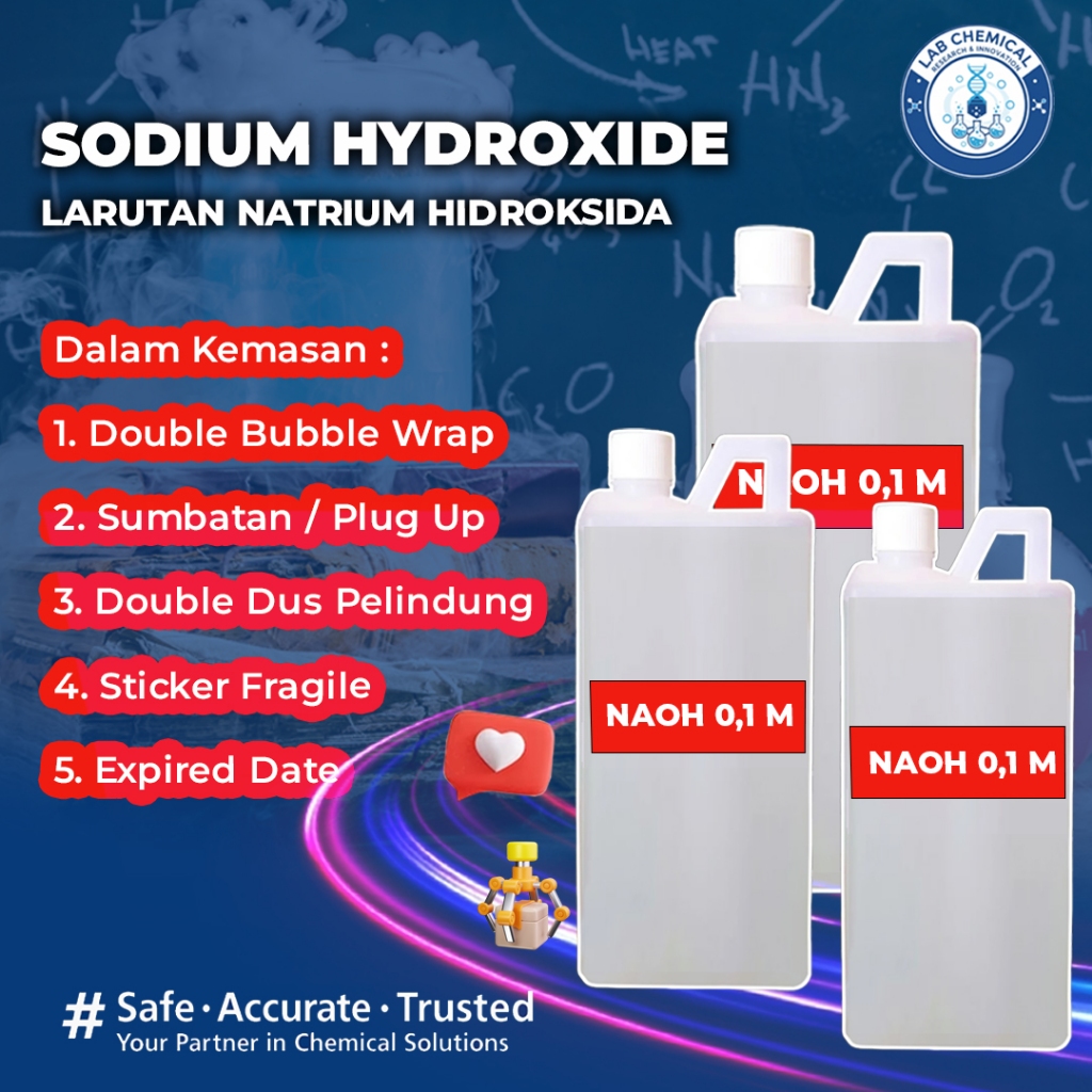 Jual Larutan NaOH 0,1 M 1000 mL/ Larutan Natrium Hidroksida / Sodium ...