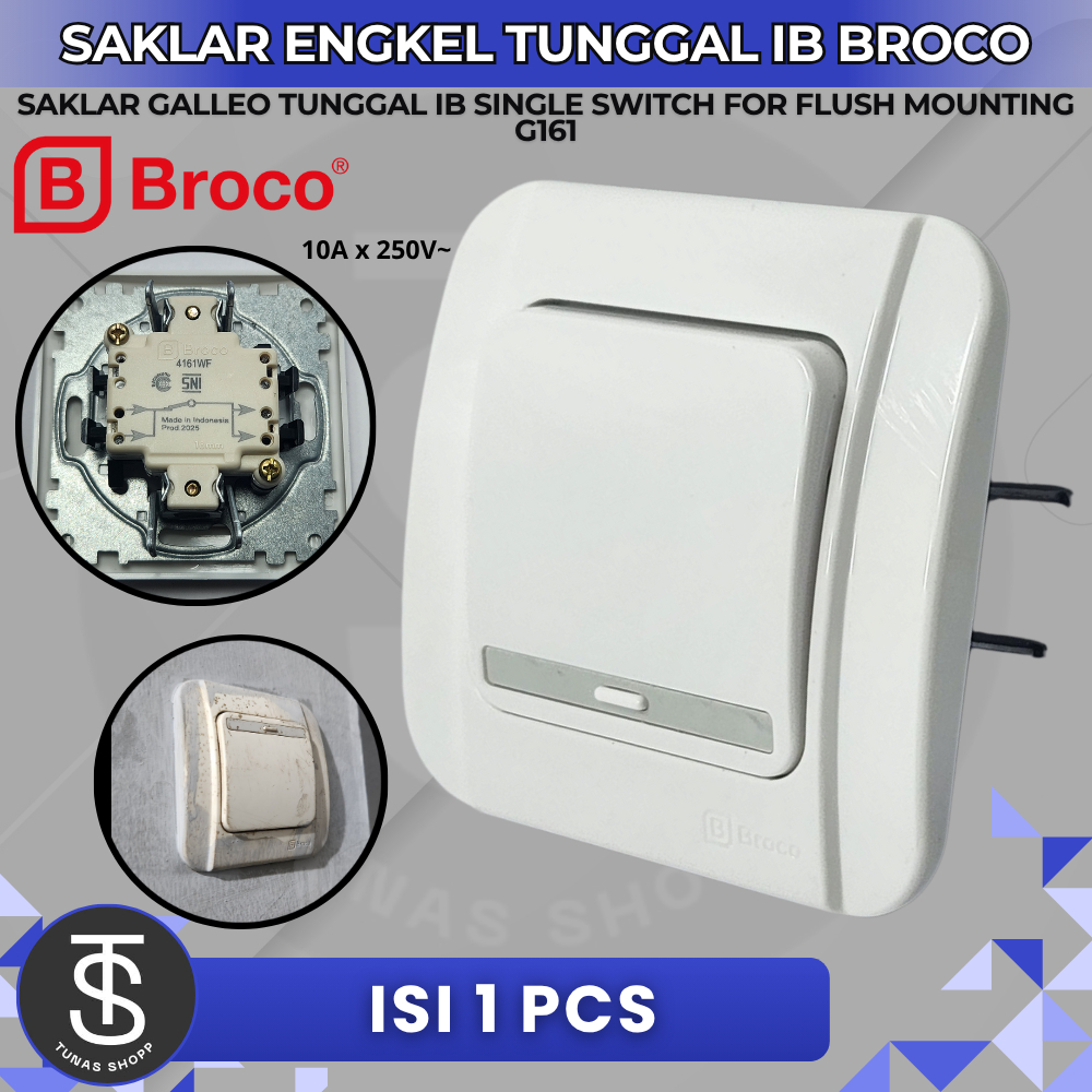Jual SAKLAR TUNGGAL IB BROCO G161 / Saklar Broco Galeo Tunggal IB ...