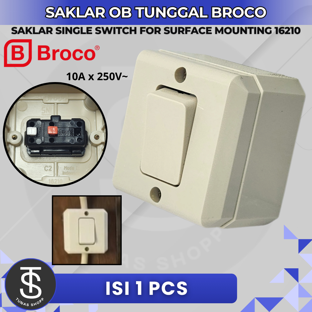 Jual SAKLAR OB TUNGGAL BROCO 16210 / SAKLAR TUNGGAL OB BROCO 16210 ...