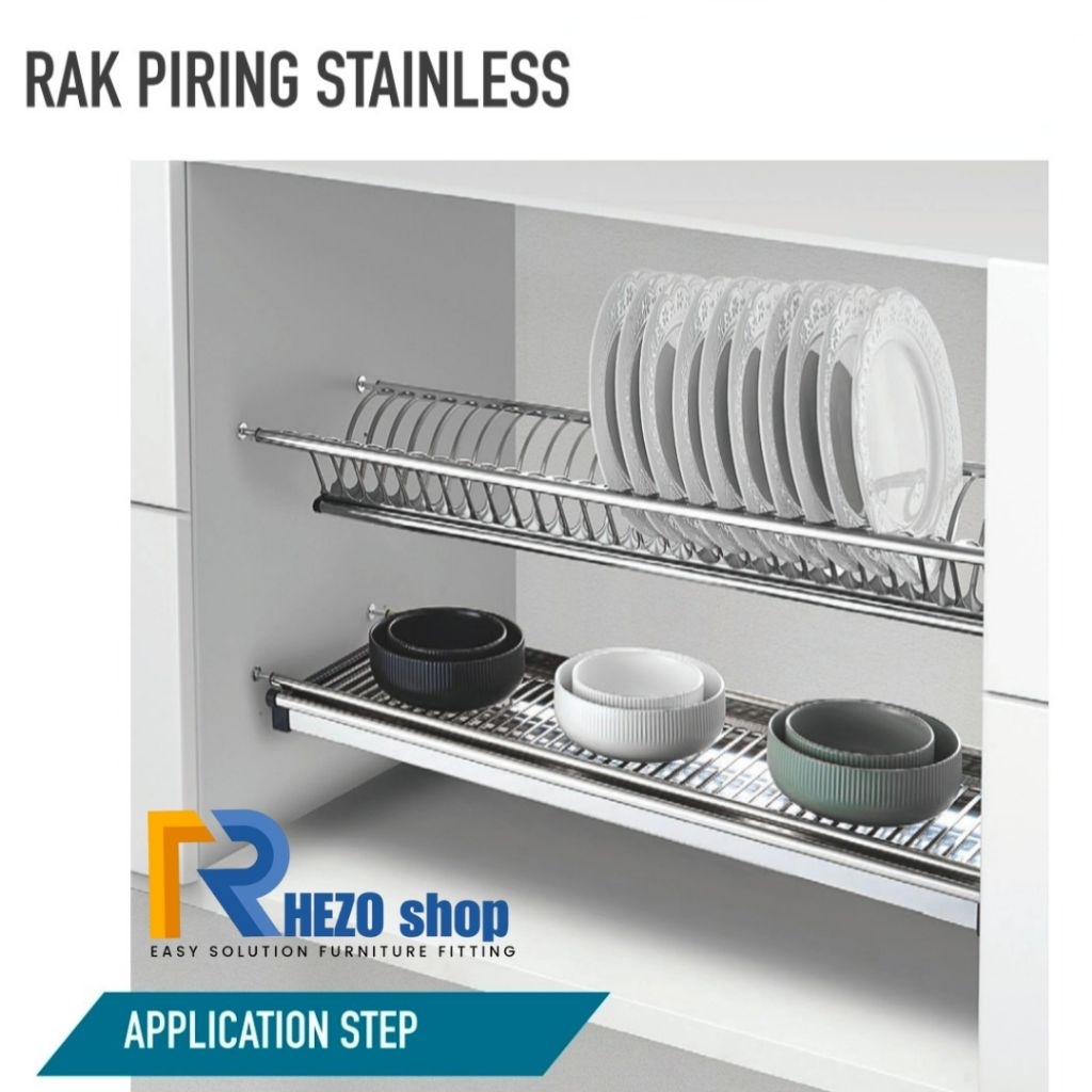 Jual Rak piring stainless steel HUBEN dish rack rak piring 2 susun ...