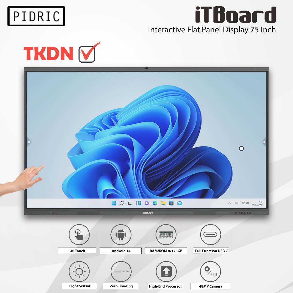 Jual iTBoard Interactive Flat Panel Display 75 Inch Smartboard Edukasi ...