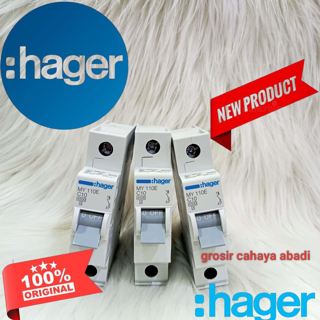 Jual MCB original hager 1phase 10a/mcb hager MY 110E/MCB 1phase ...