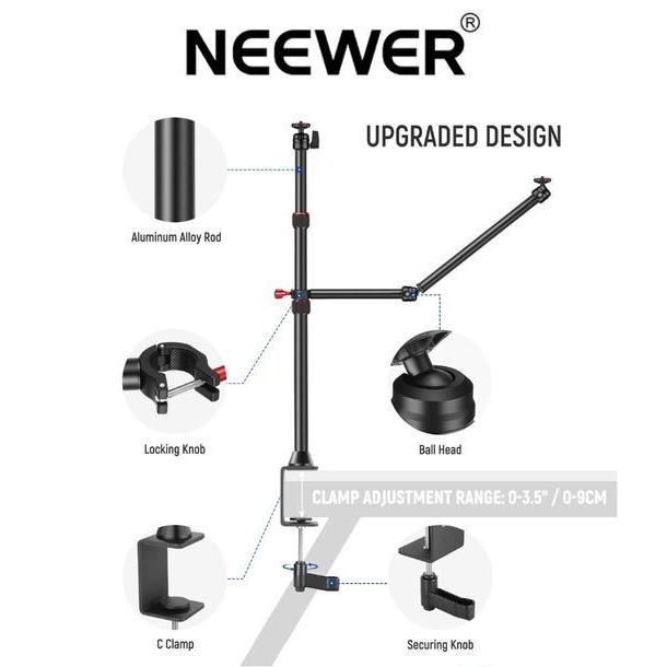 Jual NEEWER TL253A Table Top Stand Camera Desk Mount Stand with Two ...