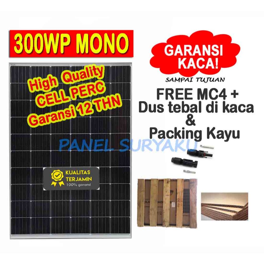 Jual Solar Panel Surya 300wp Mono Solar Cell 300wp Mono FREE Packing ...