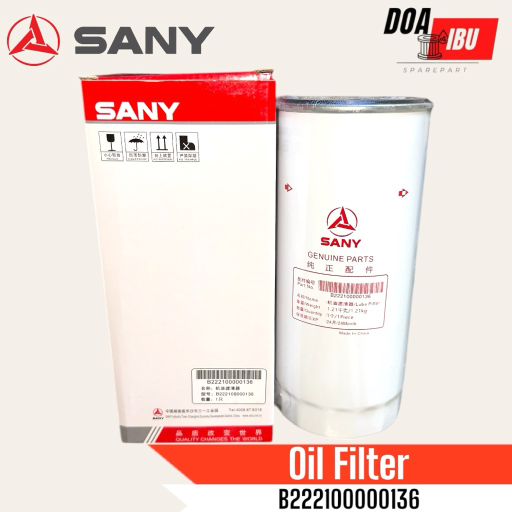 Jual Oil Filter Longlife SANY ORI B222100000136 | Shopee Indonesia