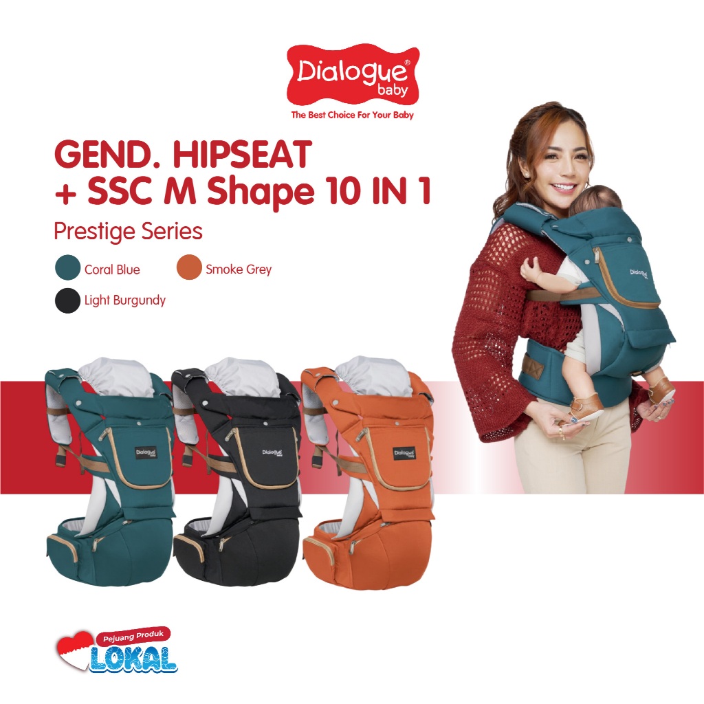 Jual DIALOGUE BABY Gendongan Hipseat + SSC M-Shape Airlow 10 in 1 ...