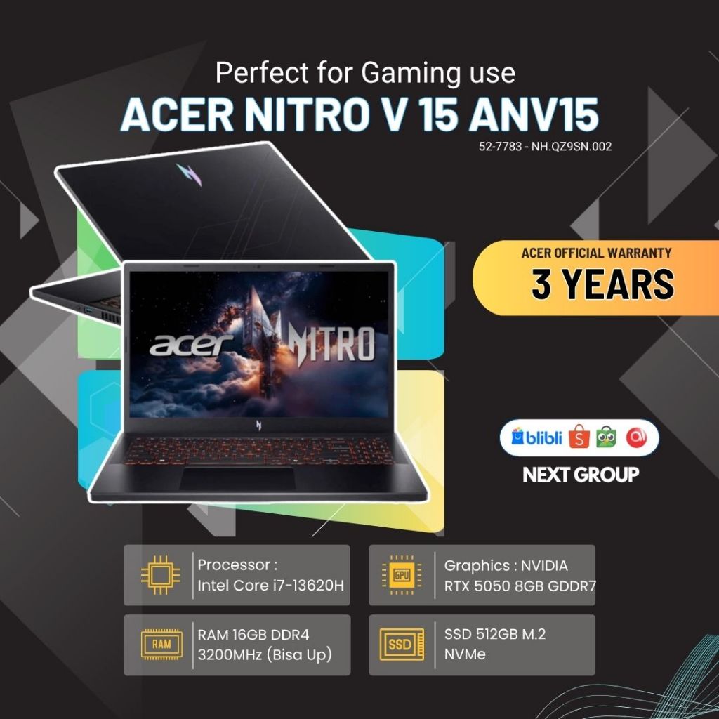 Jual Acer Nitro V15 ANV 15-52-7783 - NH.QZ9SN.002 /Intel Core i7-13620H ...