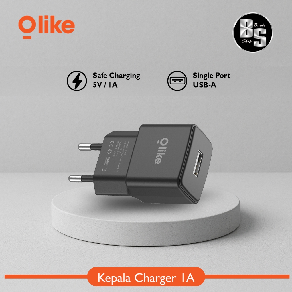 Jual Batok Adapter Olike Fast Charging 1A C105 White Safe Adaptor ...