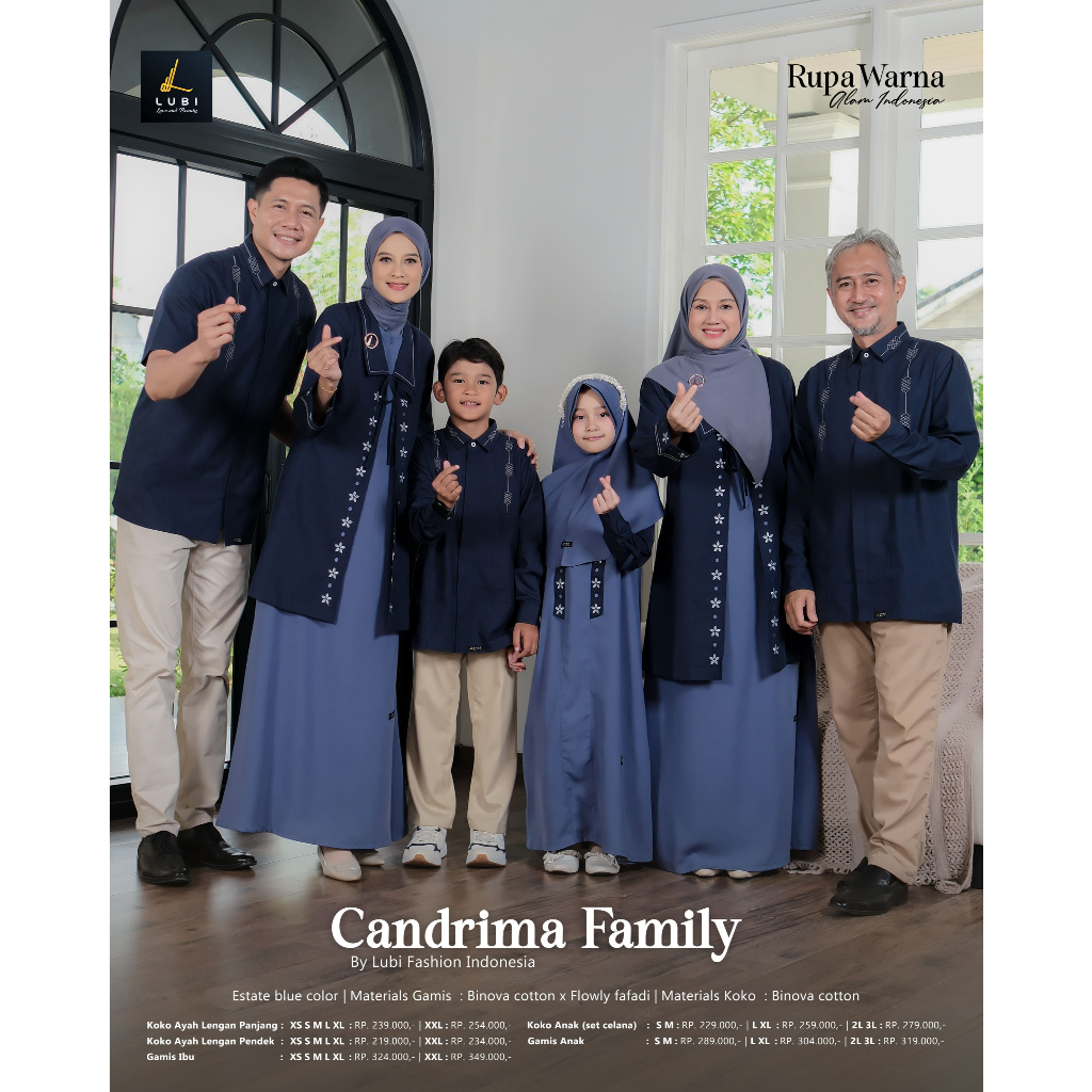 Jual Sarimbit 2026 Lubi Candrima Family ESTATE BLUE Sarimbit Terbaru ...