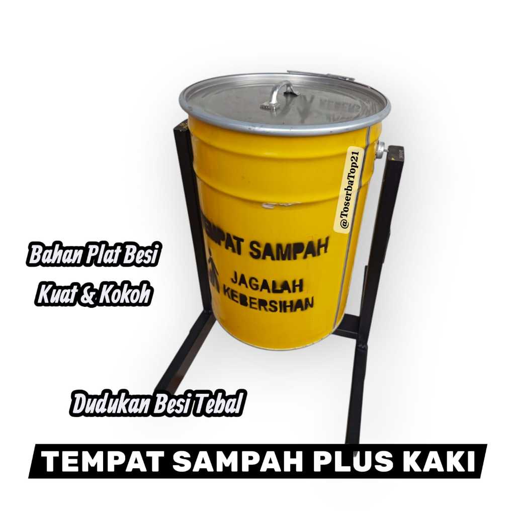 Jual Tempat sampah/Tong sampah kaleng,Drum pembakaran kapasitas 40 ...