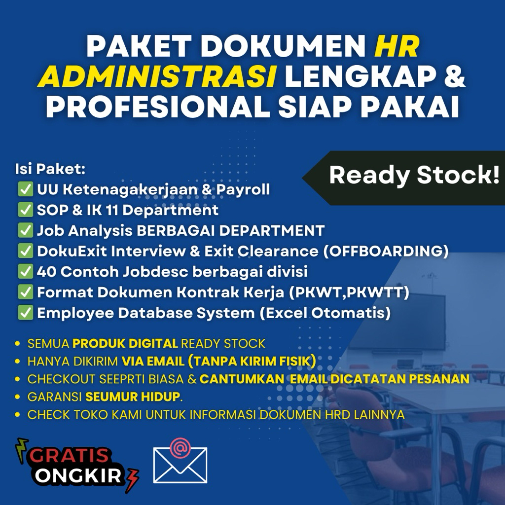 Jual Paket Dokumen HRD & Administrasi Karyawan Lengkap | Jobdesc, SOP ...