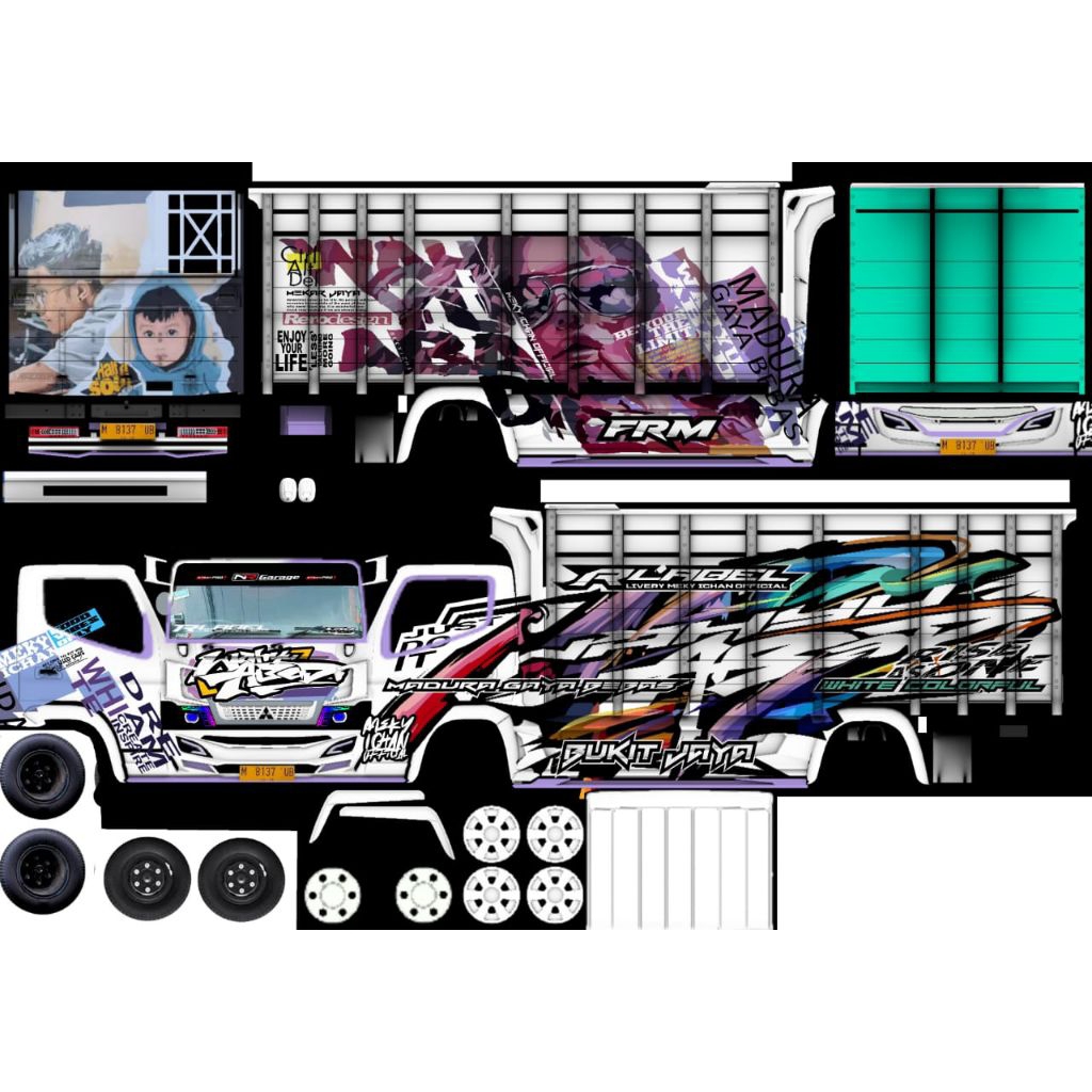 Jual Stiker Miniatur Truk Oleng Harga Murah COD Car Bahan Chromo A3 ...